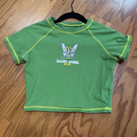 Tops | Allen Angle Green Y2k Crop Top | Poshmark